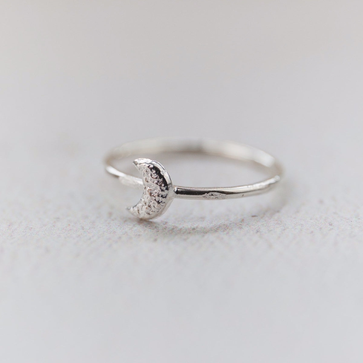 Sterling Silver Mini Charm Ring - Moon – Lucy Kemp Jewellery