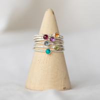 Sterling Silver Birthstone Stacking Ring – Lucy Kemp Jewellery